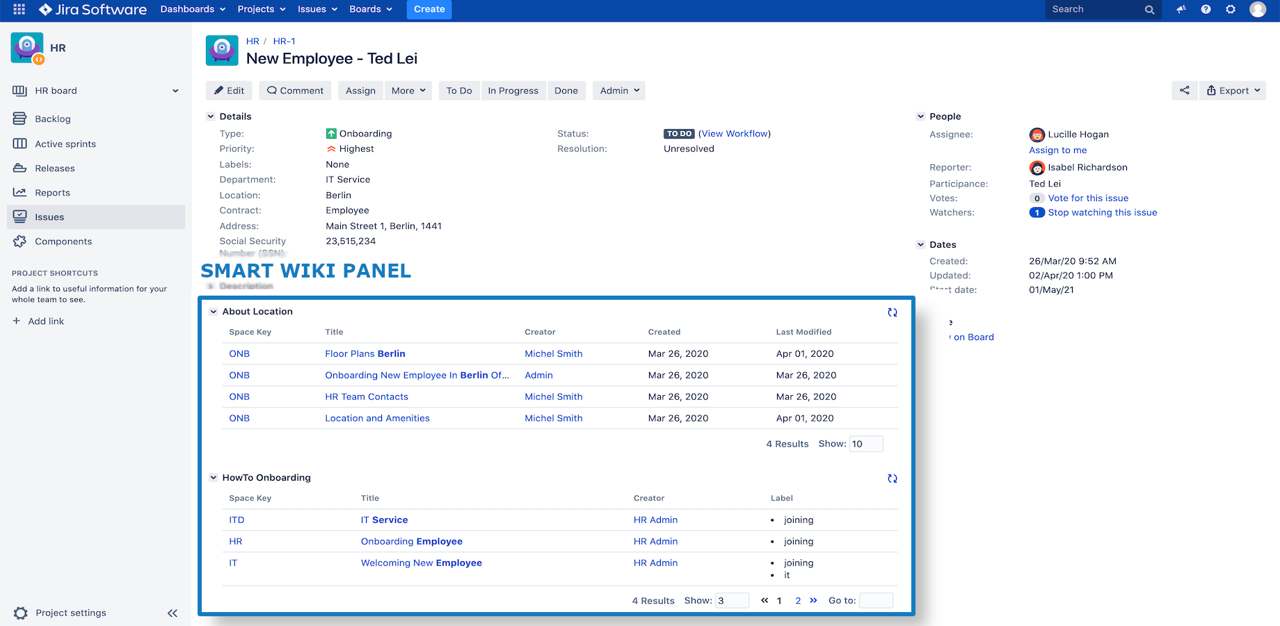 Smart Panel in Issue View