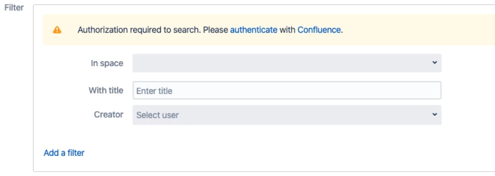 I get warning "Authorization required to search" when creating Wiki Panel!